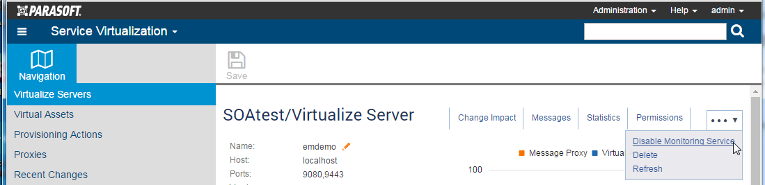 Starting Stopping All Event Monitoring For A Virtualize Server Soatest And Virtualize With Ctp